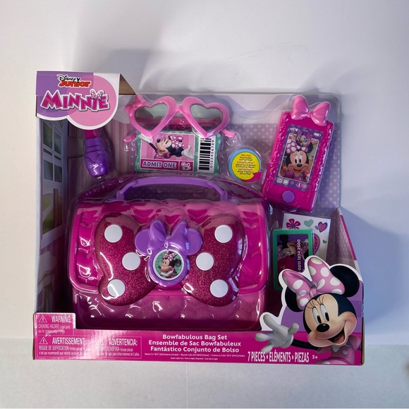 Disney | Toys | Disney Junior Minnie Mouse Bowfabulous Bag Set New In ...
